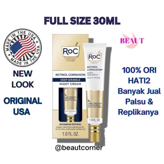 Jual Roc Retinol Correxion Deep Wrinkle Night Cream 30Ml | Shopee Indonesia