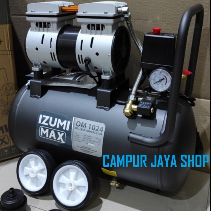 Jual Mesin Kompresor Angin Listrik Izumi Max Oilless Silent 1Hp 24L Om 1024 | Shopee Indonesia