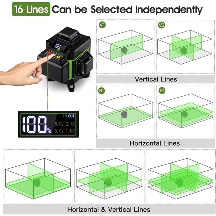 Jual NEW SERIES LASER LEVEL 16 LINES MESIN SELF LEVELING 4D 16 LINE ...