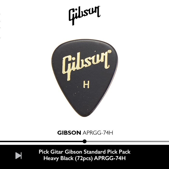 Jual Pick Gitar Gibson Standard Pick Pack, Heavy Black (72pcs) APRGG ...