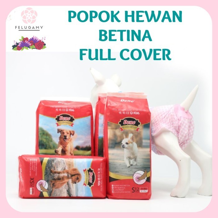 Jual Popok Anjing Betina Dono Female Disposable Diapers Pink Full Cover ...