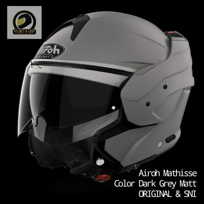 Jual AIROH MATHISSE COLOR DARK GREY MATT HELM MODULAR SNI ECE | Shopee ...