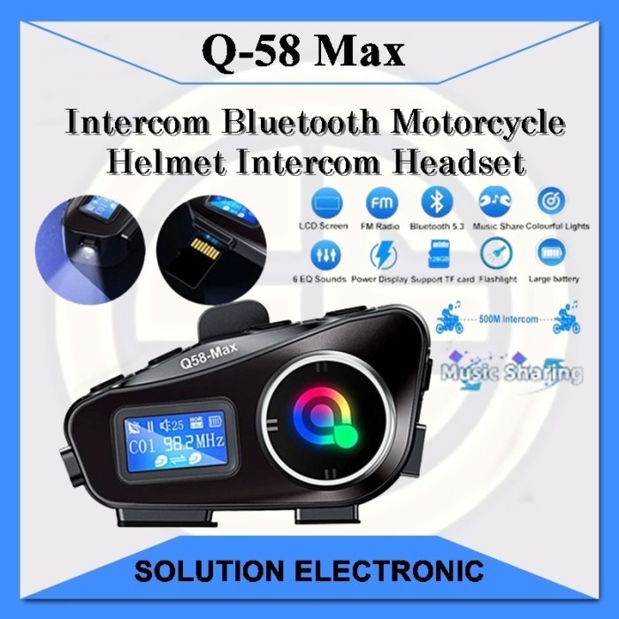 Jual Intercom Helm Q-58 Max Bluetooth Headset Helmet With Lcd Display ...