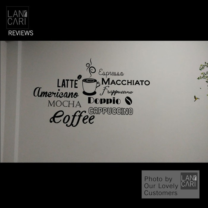 Jual Sticker Dinding Coffee Word Cloud Quotes Stiker Cutting Kaca Cafe ...