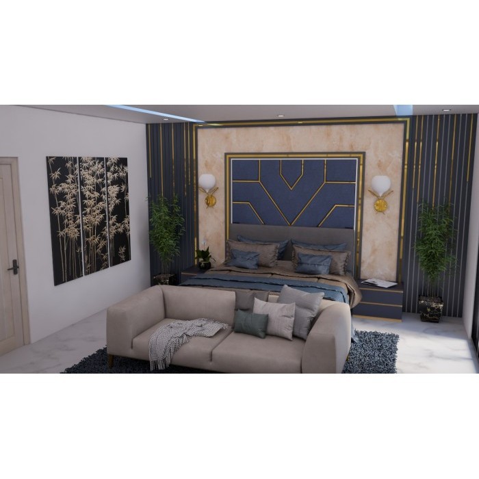 Jual Master Bedroom Backdrop Tv Wall Divan Rak Tv Wardrobe Kak Imelda ...