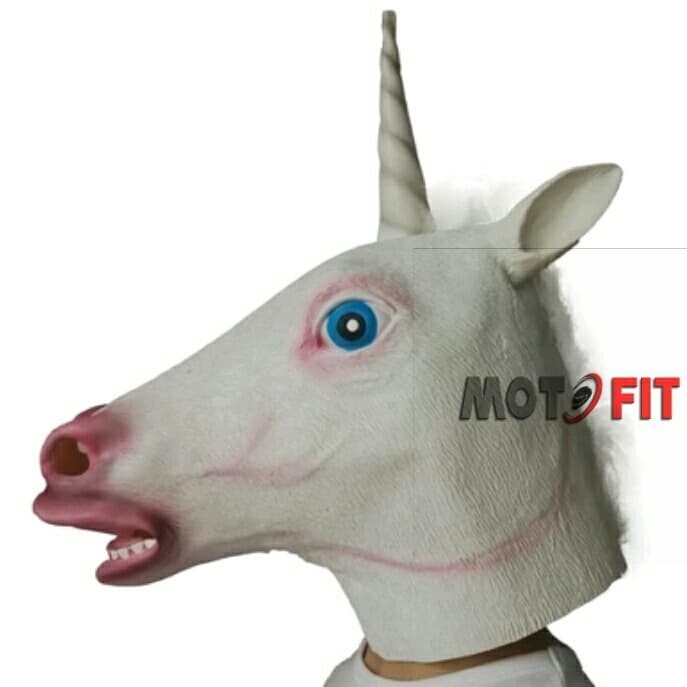 Jual Topeng Dark Unicorn Bahan Latex Kuda Putih Horse Mask Event Kostum ...