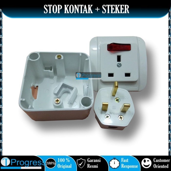 Jual STOP KONTAK & STEKER AC SET BROCO | Shopee Indonesia