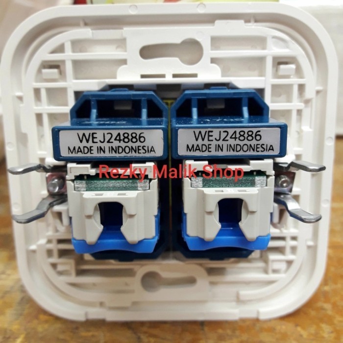 Jual Outlet / Stop Kontak Data Lan Double Data Cat6 + Data Cat 6 ...