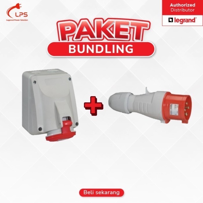 Jual Surface Socket Mounting + Plug 4 PIN 3 Phase 16A IP44 Legrand ...