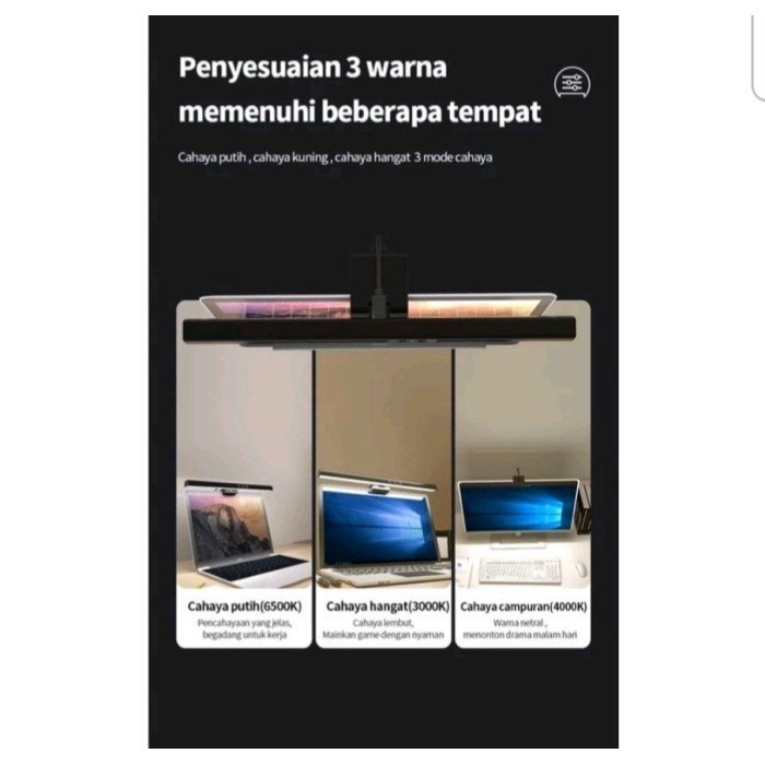 Jual Lampu Led Monitor Light Bar Reading 3 Color Mode Clip Hanging Lamp ...