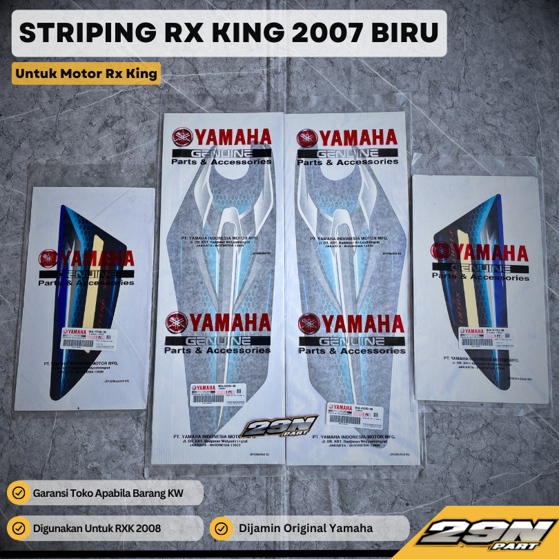 Jual GRAPHIC LIST BODY STRIPING POLET RX KING 2007 BIRU HITAM SET ...