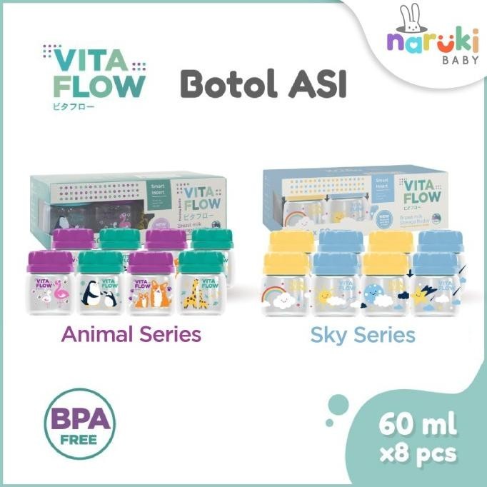Jual Vitaflow Botol ASI 3in1 PP 60ml isi 8 pcs Botol ASI Vita Flow ...