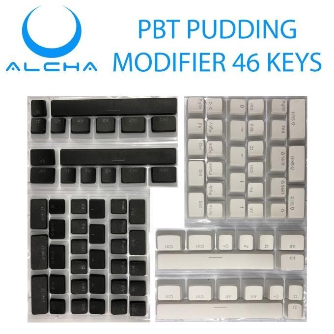 Jual Alcha Keycaps Modifier Pudding 46 Keys Double Shot Oem Profile ...