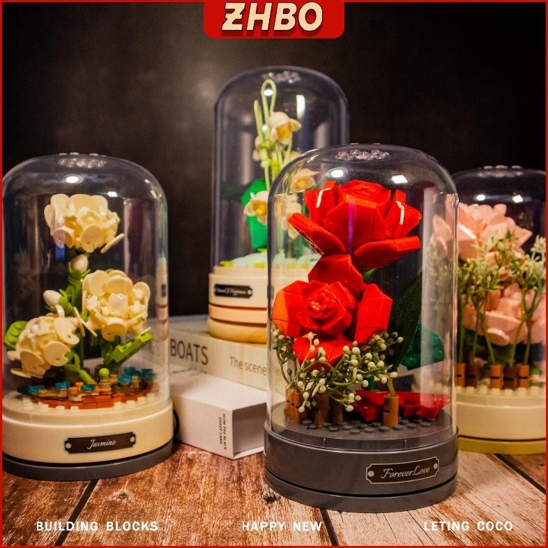 Jual Mainan Lego Anak Balok Bunga Bricks Music Box Flower Diy Susun ...