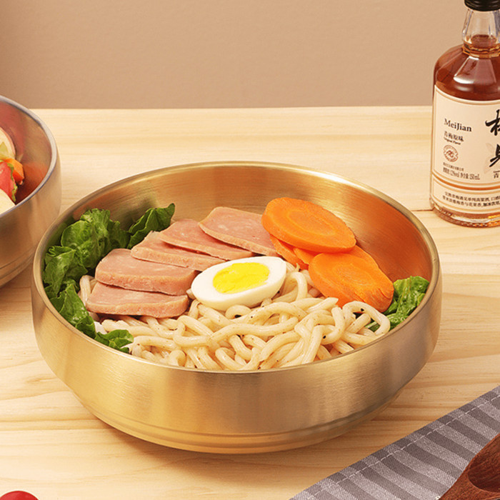 Jual Mangkok Mie Dingin Dua Lapis Stainless Mangkok Sop Ramen Emas ...