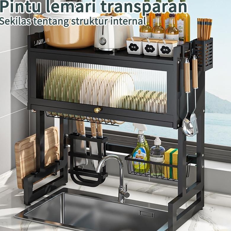 Jual Rak Piring Wastafel Tertutup Rak Dapur Stainless Steel Dan ...