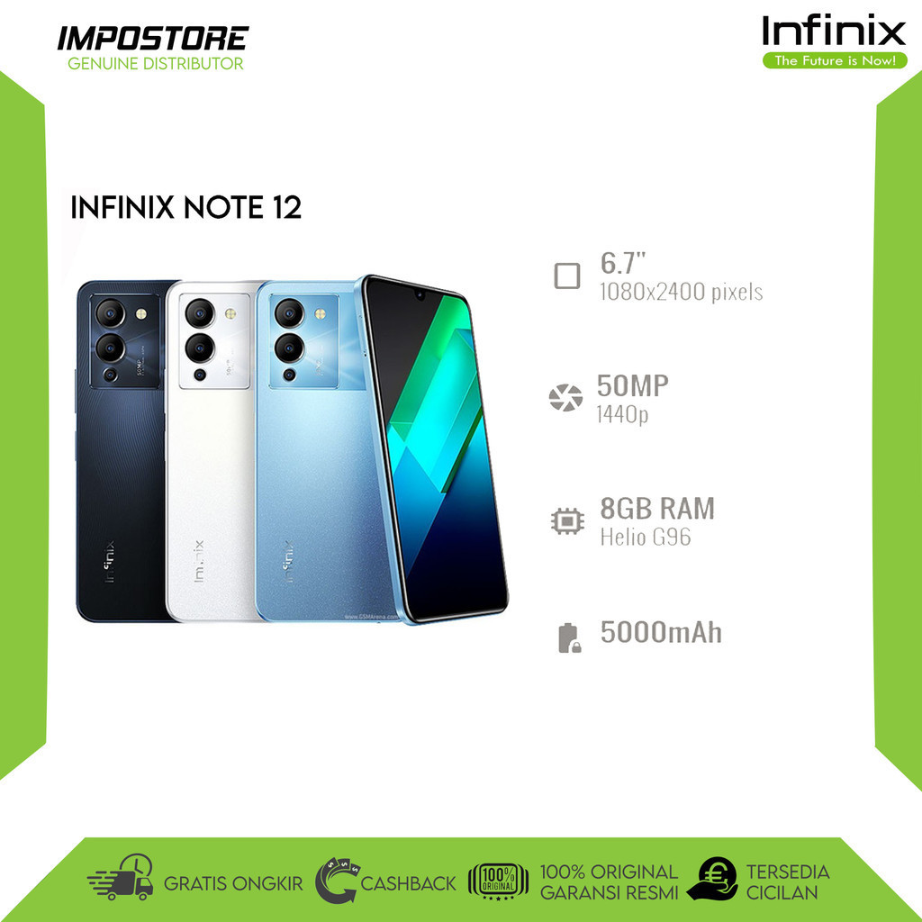 Jual INFINIX NOTE 12 - 8/128GB - HELIO G96 - REPACK | Shopee Indonesia