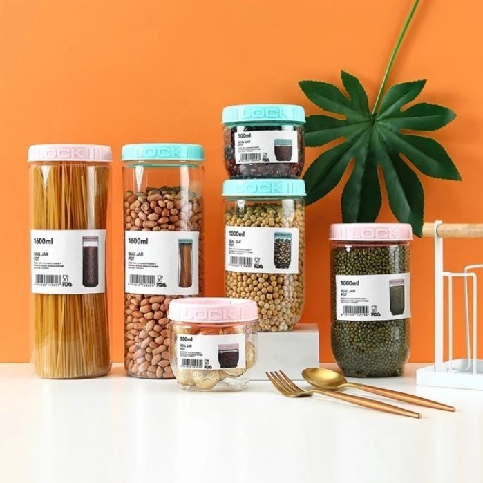 Jual Toples Makanan Kering Kedap - Miniso Seal Jar 500-1600Ml | Shopee ...