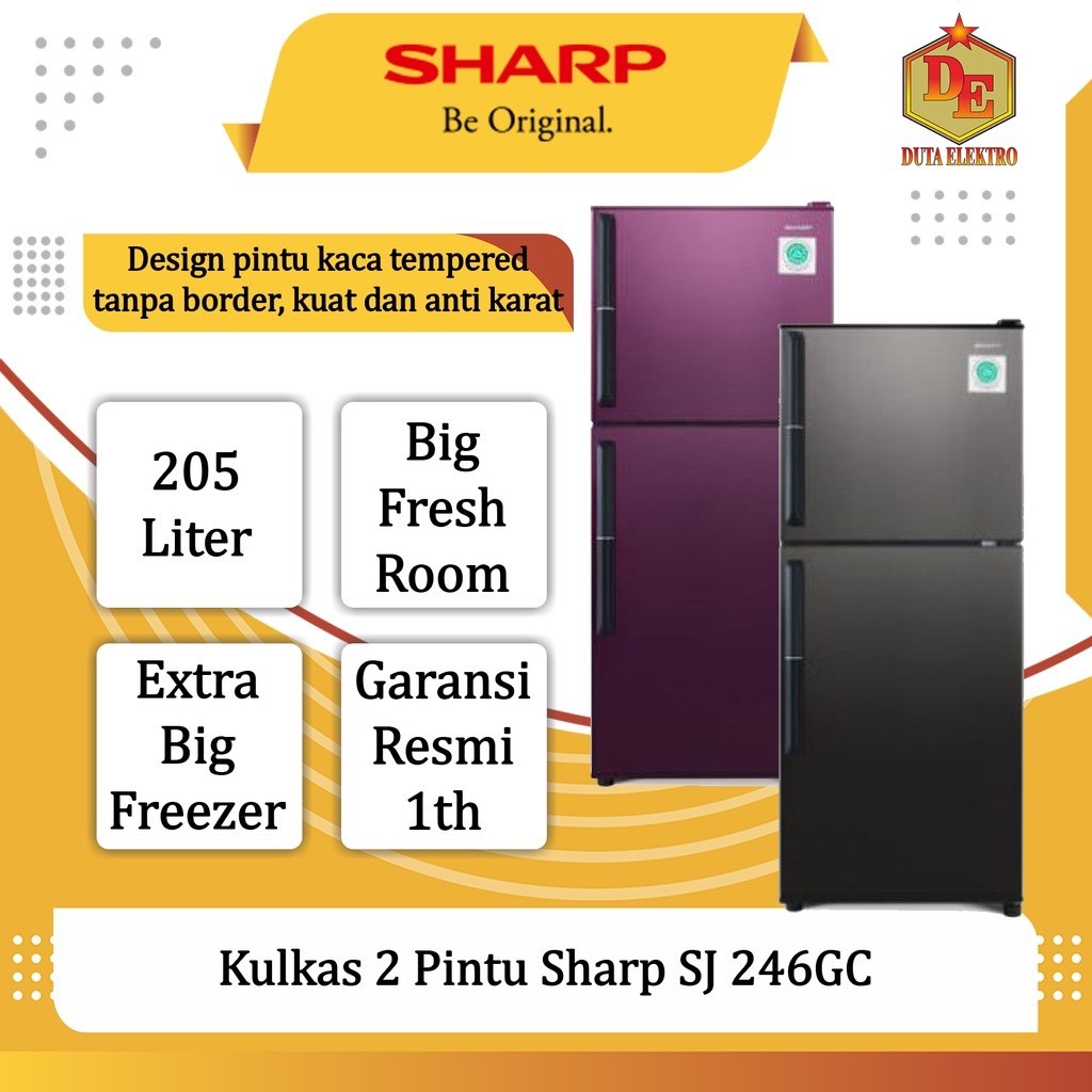 Jual Kulkas 2 Pintu Sharp SJ 246 GC | Shopee Indonesia