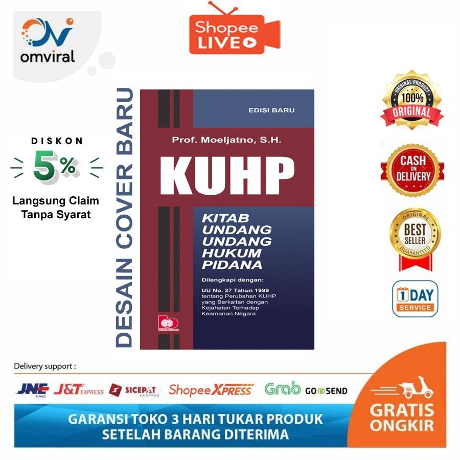 Jual OV30P - Buku KUHP (Kitab Undang-Undang Hukum Pidana) "Moeljatno" - Cover Lama Bumi Aksara ...