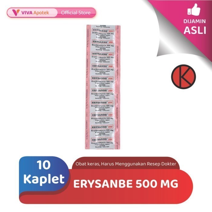 Jual Erysanbe 500 mg / Erytromycin / Antibiotik (10 Kaplet) | Shopee ...
