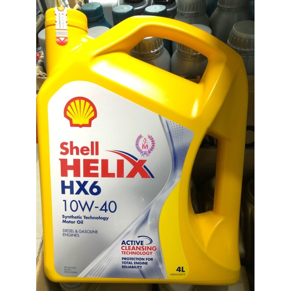 Jual Oli Shell Helix HX6 SAE 10W-40 10W40 10W/40 Galon 4L 4 Liter ...