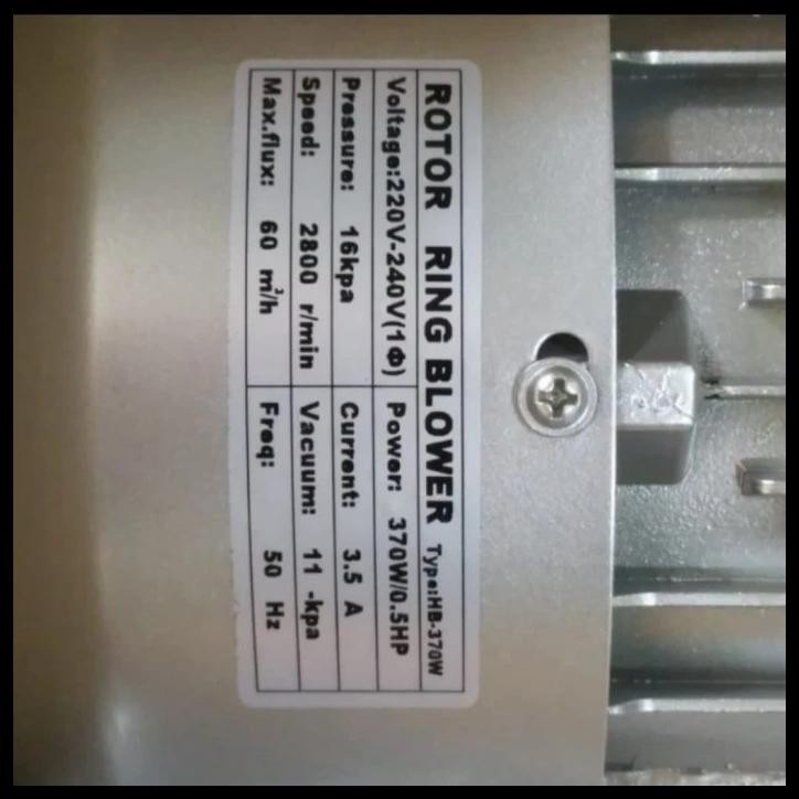 Jual Ring Blower 1/2 Hp Blower Tambak Rotor Hb-370 Vortex 0,5Hp 220V ...