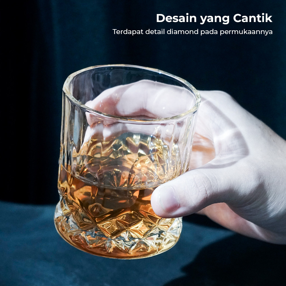 Jual One Two Cups Gelas Whisky Crystal Old-Fashioned Rock Glass 300ml - YJ104 | Shopee Indonesia