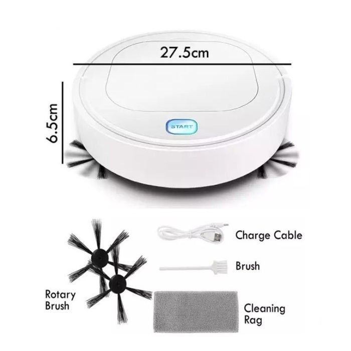 Jual Alat Mesin Robot Sapu Pel Lantai Penyedot Debu Otomatis | Shopee ...