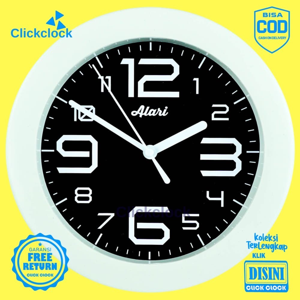 Jual Jam Dinding Quartz Minimalis Hitam AL1154-805 Besar Dekorasi Kamar ...