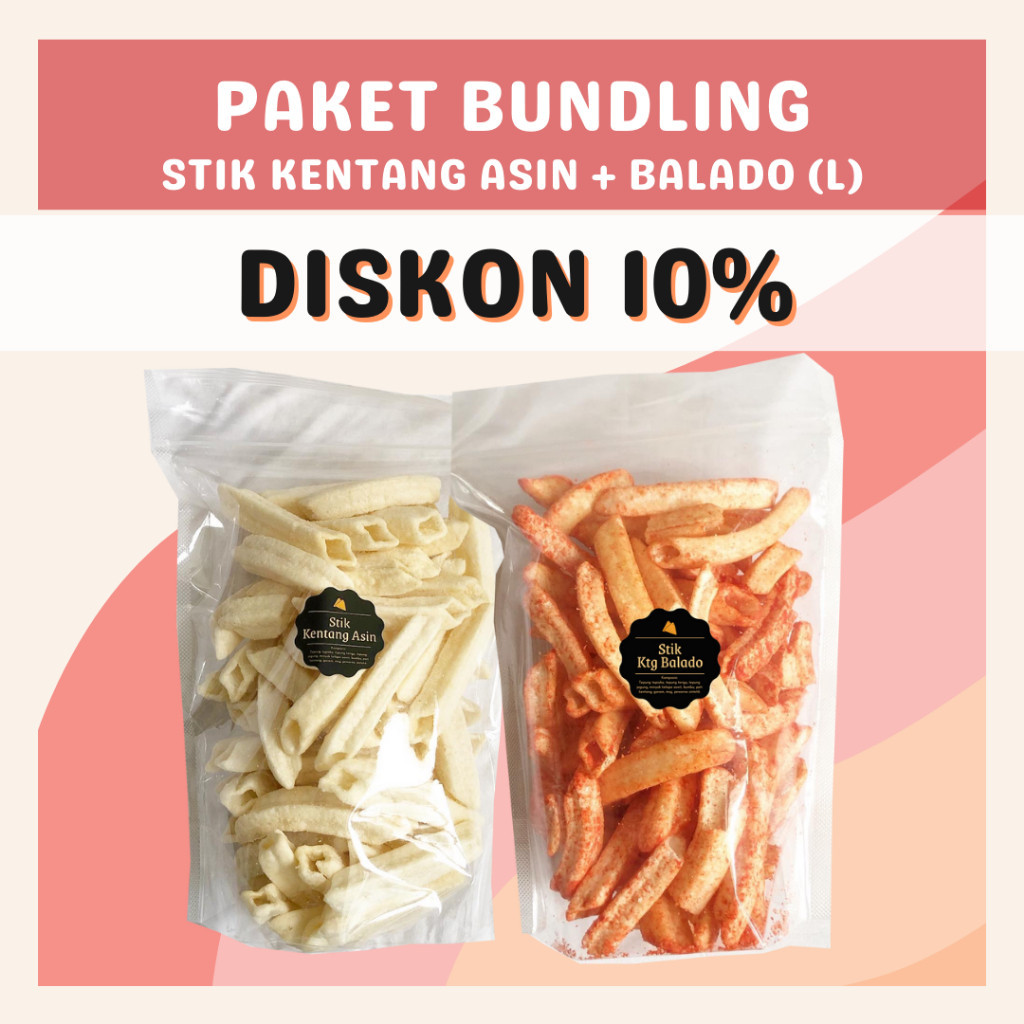 Jual [DELISH SNACKS] Paket Bundling Stik Kentang Asin + Balado + Keju ...