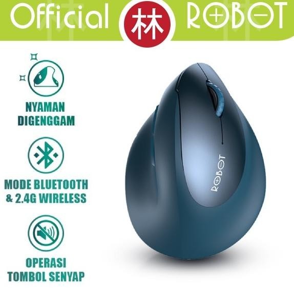 Jual Robot Guru Master 1 Mouse Wireless Bluetooth Ergonomic 2.4G Dual ...