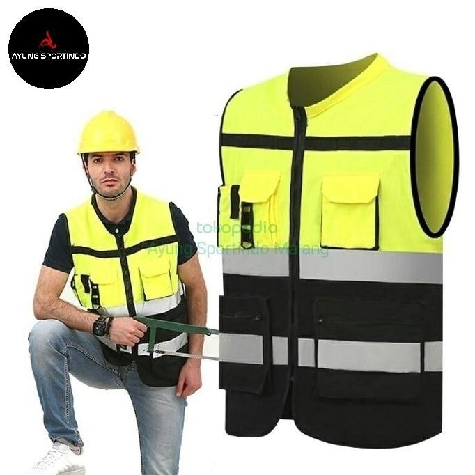 Jual Rompi Kerja Safety Vest Reflective Reflektif Hivis Ultralight ...