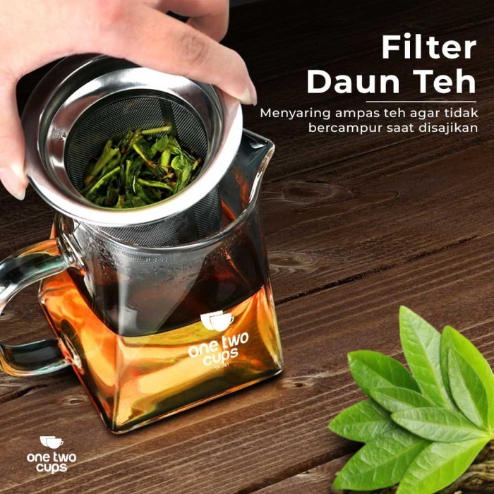 Jual One Two Cups Teko Kaca Teh Pitcher Borosilikat dengan Saringan G01 | Shopee Indonesia