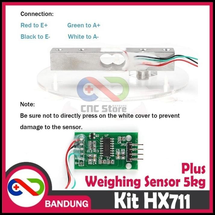 Jual BEST DEAL KIT HX711 MODULE 5KG PRESSURE SENSOR SET WEIGHING SENSOR ...