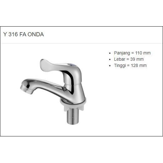 Jual Keran Kran Air Wastafel Cuci Tangan Onda Y 316 Fa Y316 Engkol Murah | Shopee Indonesia