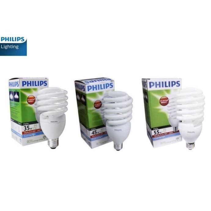 Jual PHILIPS Helix 35W 45W 55W Watt Spiral E27 Cool Daylight Putih | Shopee Indonesia