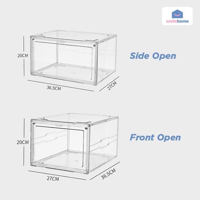 Jual Acrylic Shoe Box Display Rak Kotak Sepatu Akrilik Transparan Besar ...