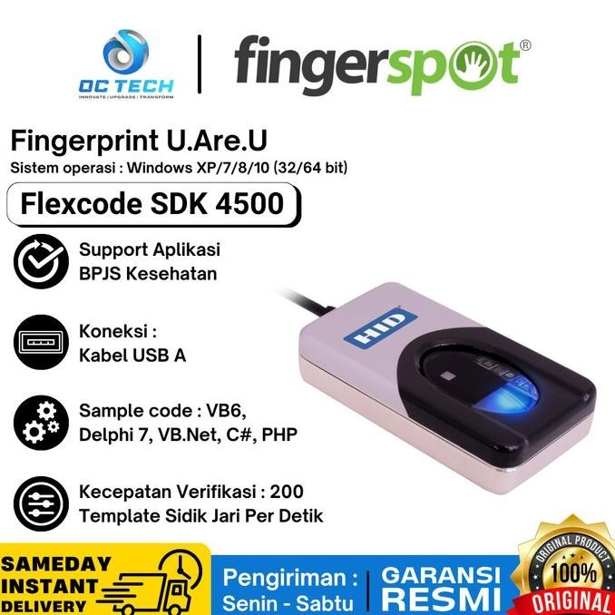 Jual Fingerprint Flexcode 4500 Digital Persona Support Bpjs Original | Shopee Indonesia