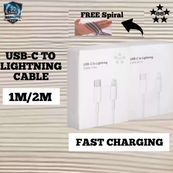 Jual KABEL FAST CHARGING USB-C To LIGHTNING 1Meter - USB C TO LIGHTNING ...