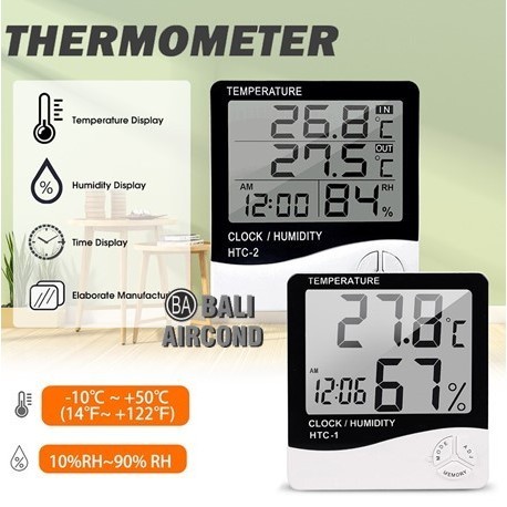 Jual Digital Hygrometer Termometer Ruangan Jam LCD Pengukur Suhu Kamar ...