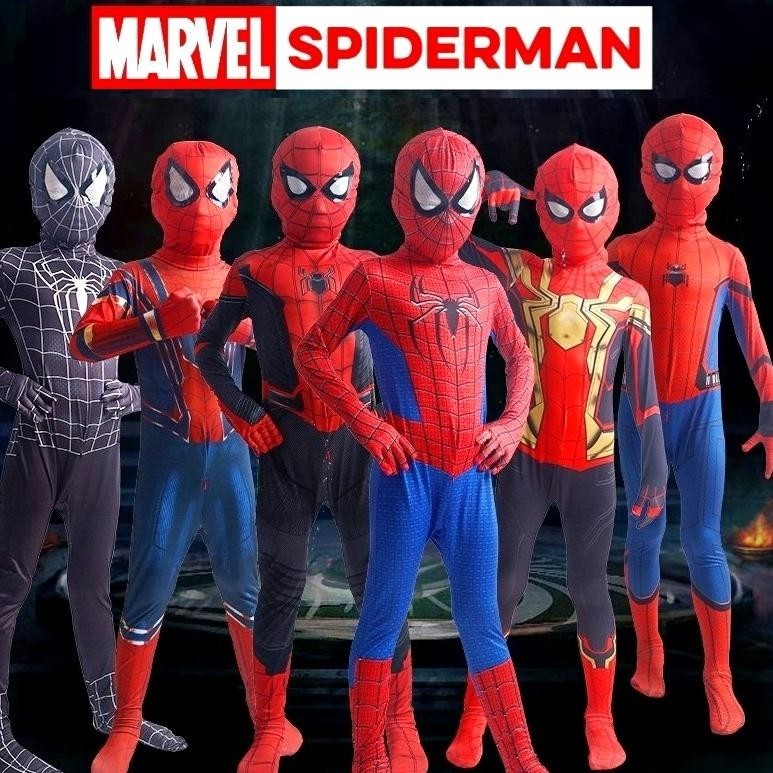 Jual Spiderman Cosplay Party Kostum Anak Amazing Costume Anak Halloween Baju + Topeng | Shopee ...