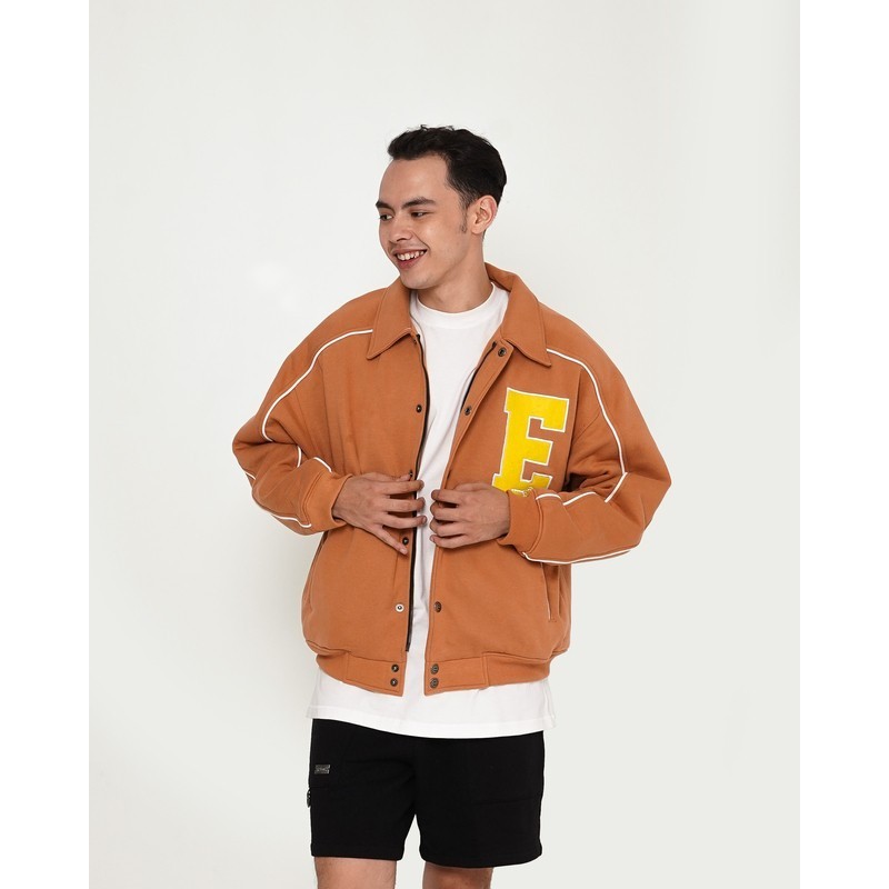Jual Outerwear Unisex Erigo Varsity Classic Deron Hazel | Shopee Indonesia