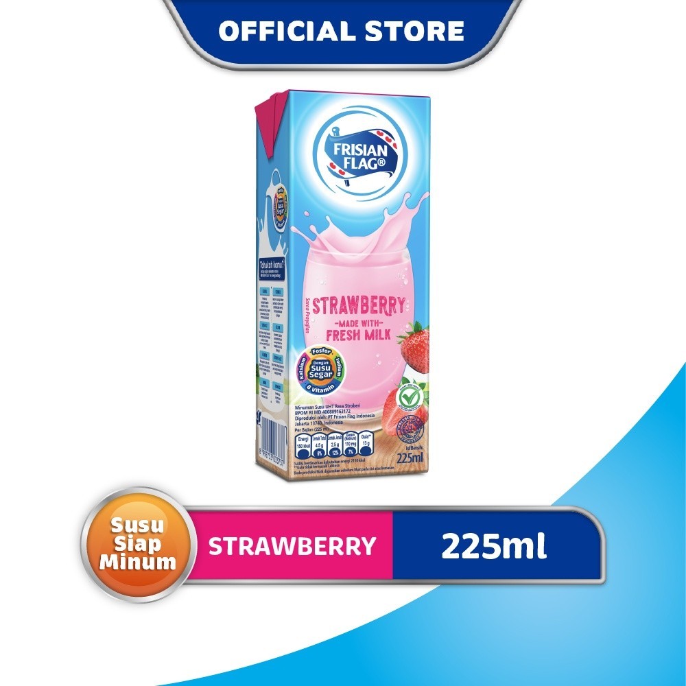 Jual Frisian Flag Susu UHT Strawberry 225ml - 1 pcs | Shopee Indonesia