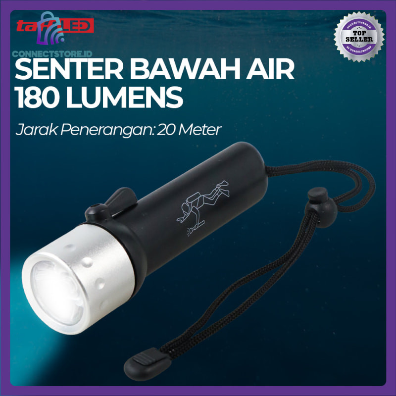 Jual Senter Bawah Air Scuba Diving Q5 180 Lumens - Hitam | Shopee Indonesia