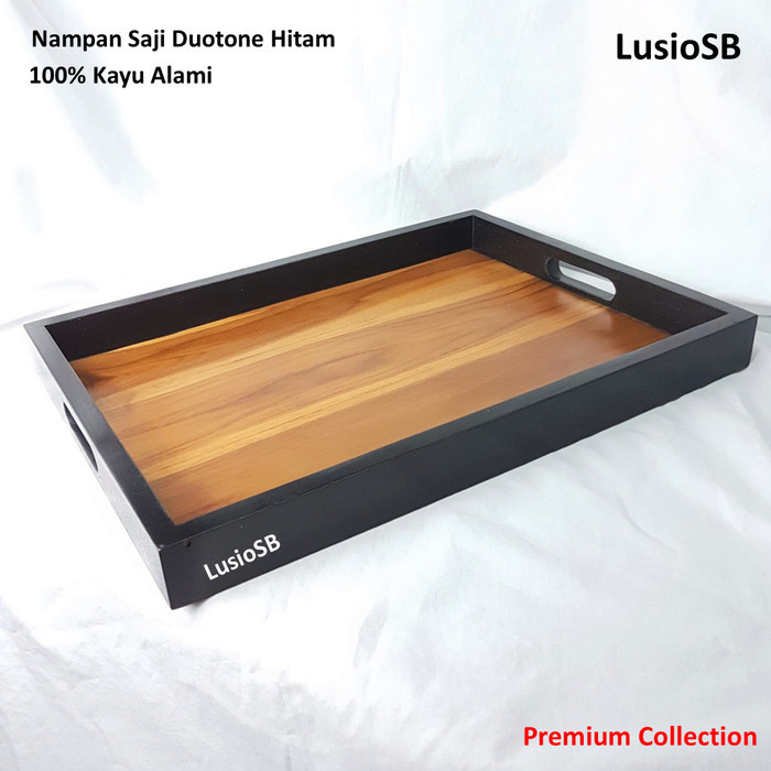 Jual Nampan Kayu Saji Duotone Hitam / Nampan Besar / Wooden Tray ...
