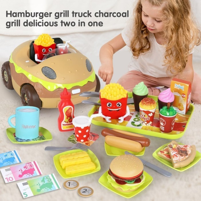 Jual Mainan Anak Masak-Masakan Trolley Hamburger Grill, Toko Burger ...