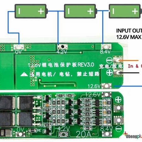 Jual MODUL MINI UPS PCB BMS 3S 20A 12V 18650 BATERAI LITHIUM LI-ION ...