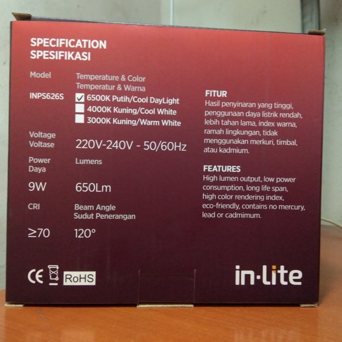 Jual Lampu Downlite/Light Panel Led Inlite Inps 626S 9W | Shopee Indonesia