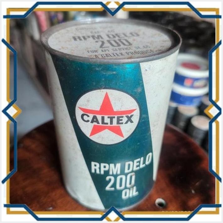 Jual [SMB] KALENG OLI OIL CALTEX RPM DELO 200 SAE40 JADUL VINTAGE ANTIK ...